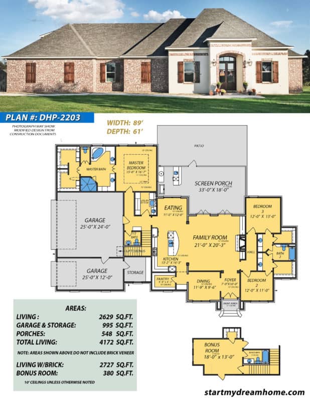 Dream Home Plan 2203 - Start My Dream Home